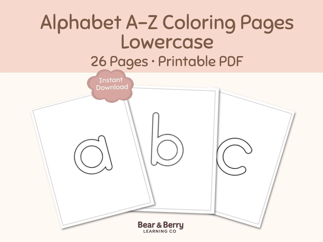 Alphabet Lowercase Letter Coloring Pages Printable | Preschool Practice ...