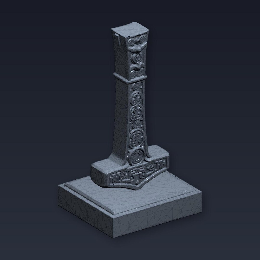 Mjolnir Hammer Display STL File for 3D Printing | Mythology Statue ...