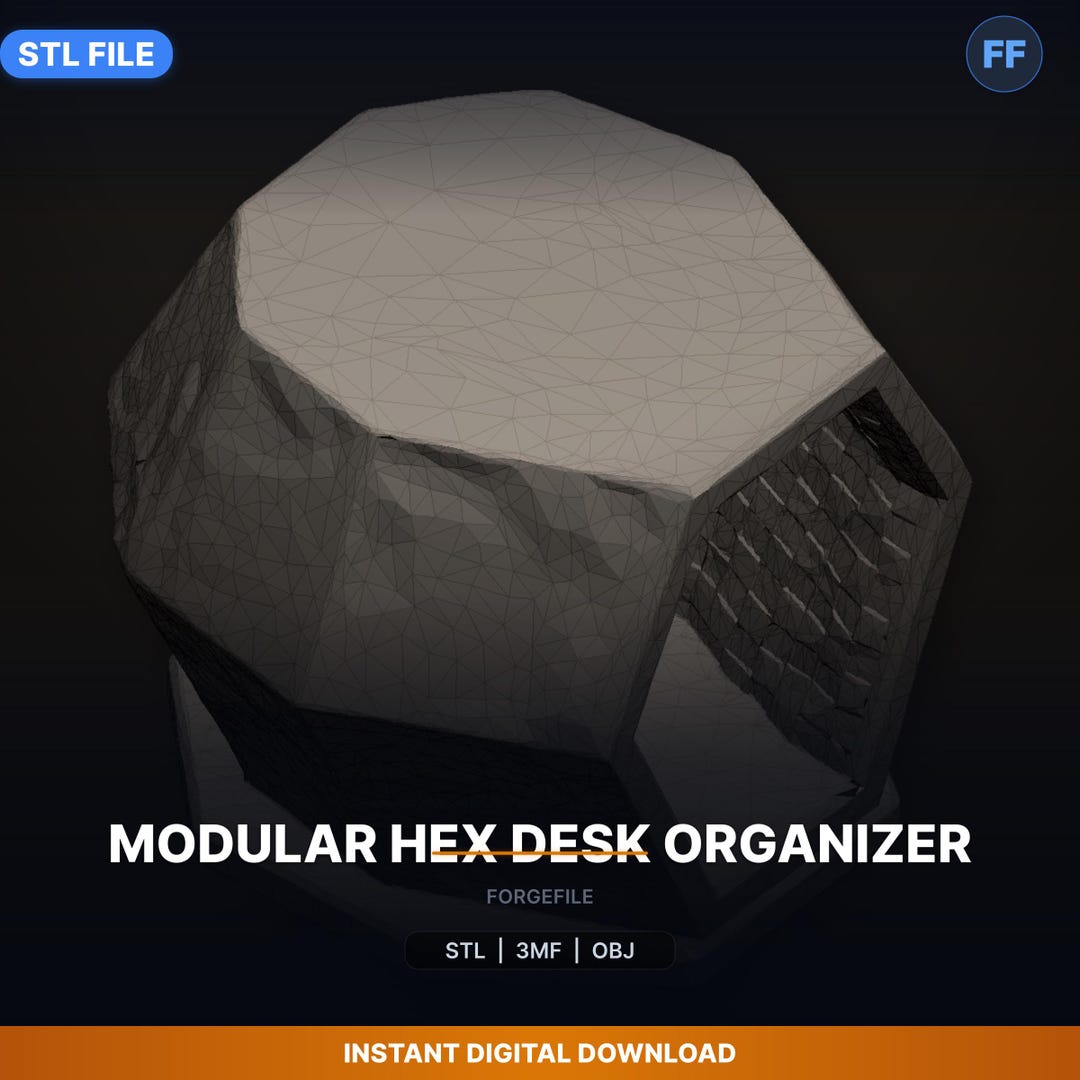 Modular Hex Desk Organizer STL File | Modular Design | 3D Print ...