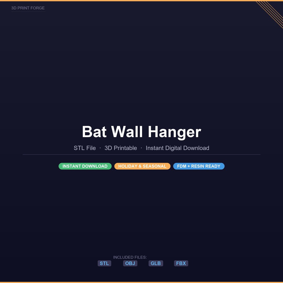 Bat Wall Hanger STL File for 3D Printing | Holiday Decor | 3D Print ...