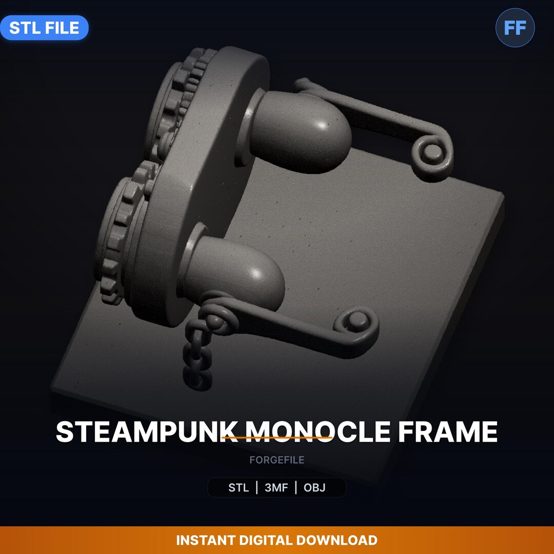 Cosplay Prop Steampunk Monocle Frame STL File | | 3D Print Download ...