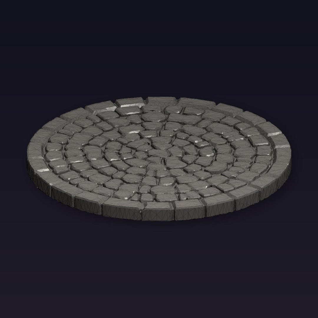Detailed Dungeon Floor Round Base 25mm, STL File | Miniature Figures ...