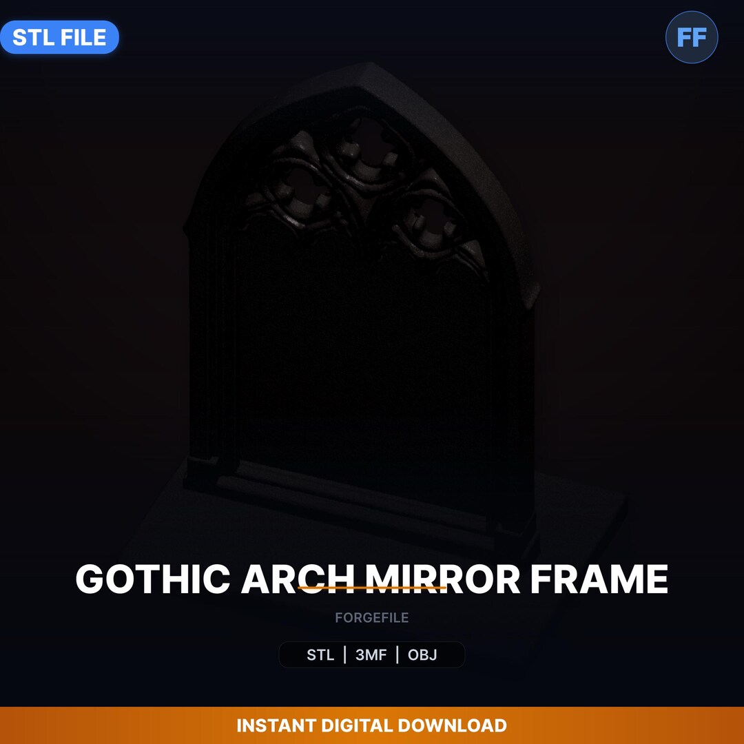 Gothic Arch Mirror | Frame STL File | Gothic Stl | Gothic Stl | Gothic ...