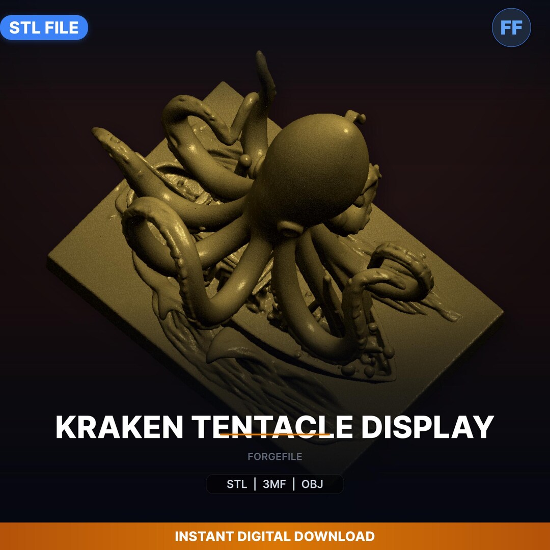 Kraken Tentacle Display STL File | Display Stand | 3D Print Download - Etsy