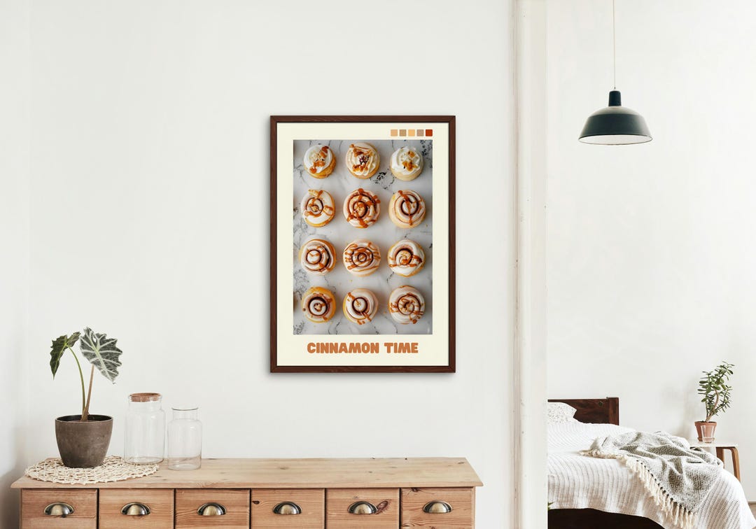 Cinnamon Roll Wall Art, Food Photography Print, Bakery Shop Artwork ...