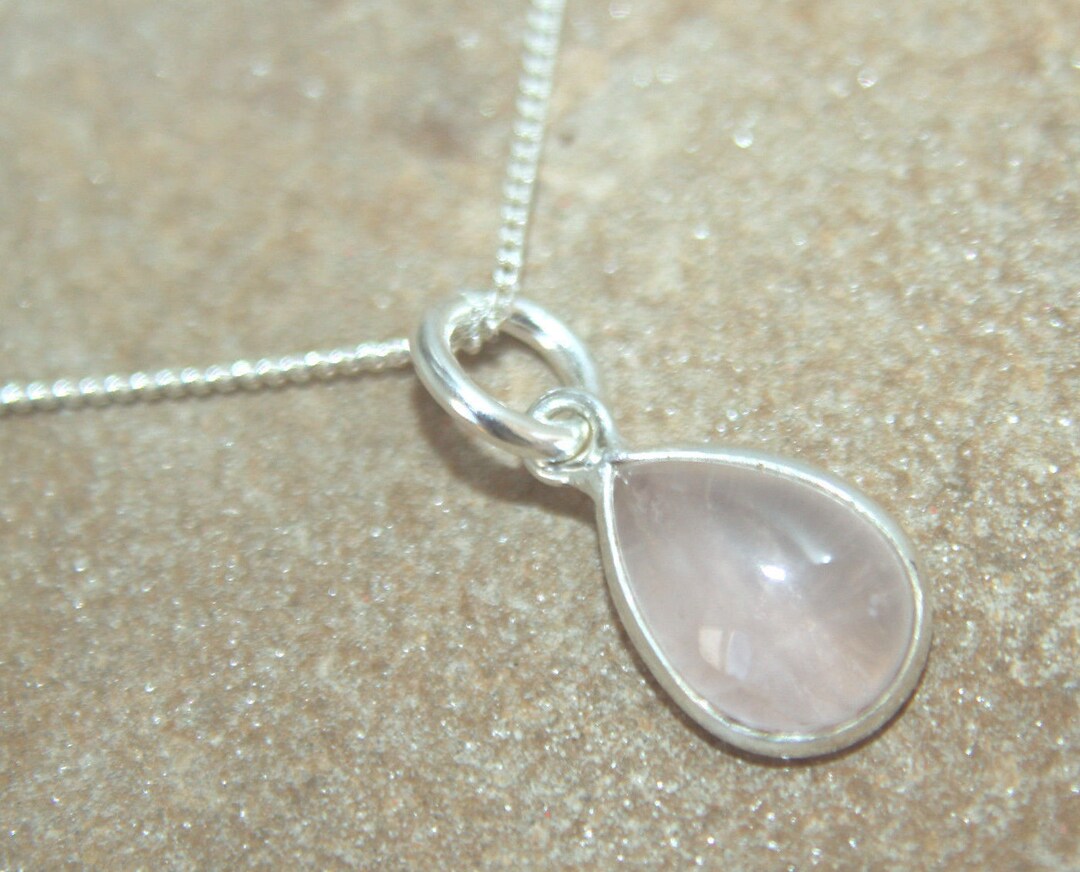 Small Gemstone Teardrop Pendant 925 Sterling Silver Necklace Gemstone ...