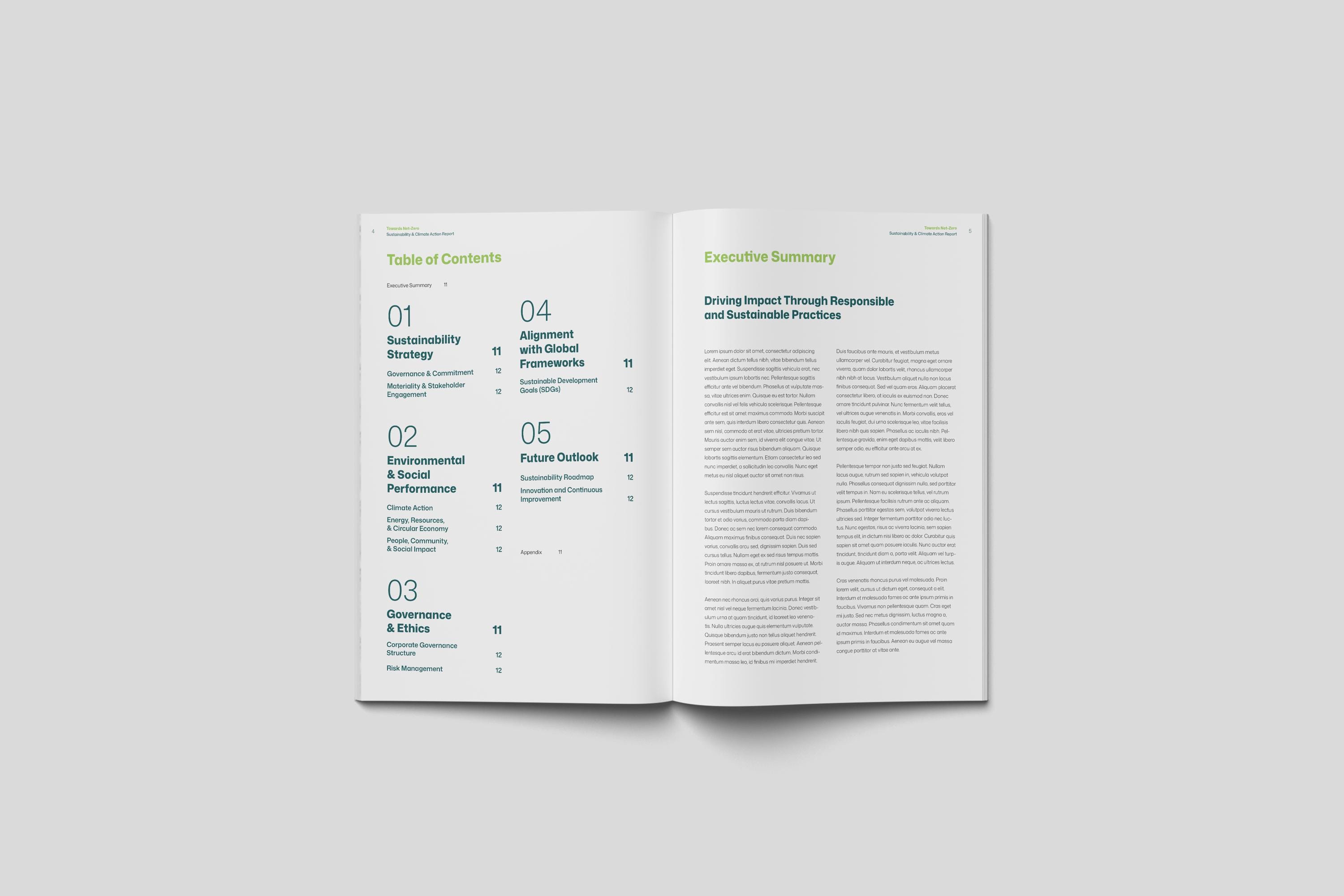 Sustainability Report Template | Net-zero, ESG, Climate Action ...
