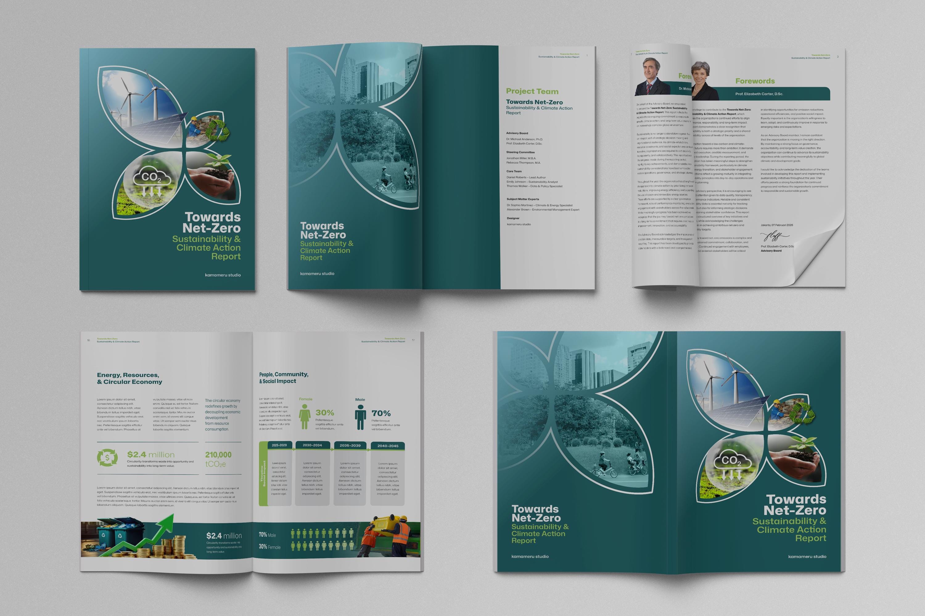 Sustainability Report Template | Net-zero, ESG, Climate Action ...