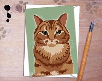 Ginger Cat Greetings Card 2 - Etsy