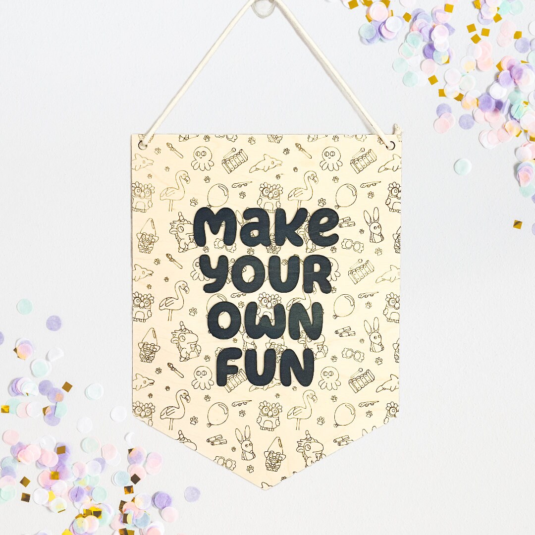 Bluey Banner Decor | Make Your Own Fun Bluey, Heeler Family, Bluey ...