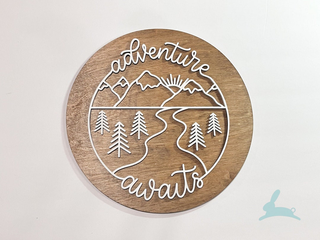 Adventure Awaits Sign | Outdoors Nursery, Travel Decor, Camper Decor ...