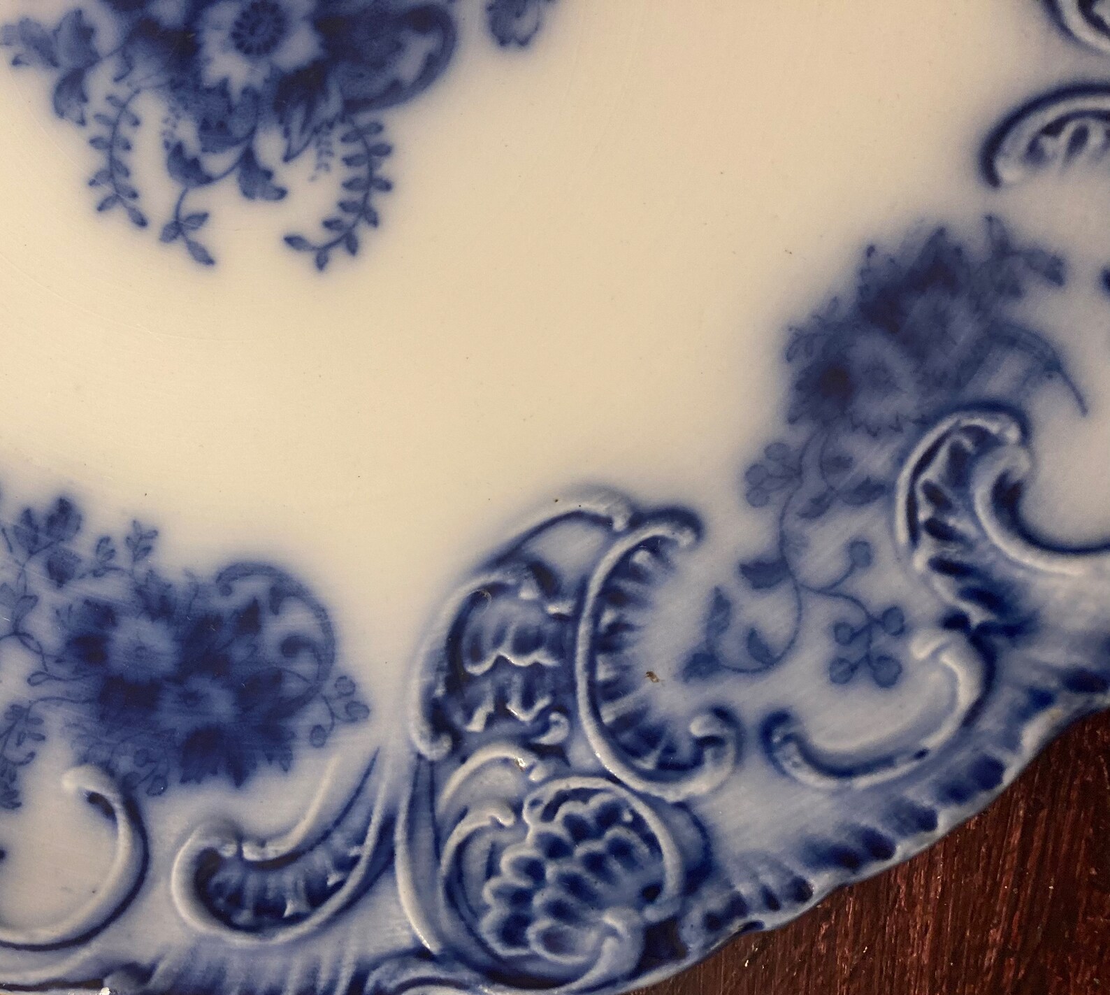 Antique Flow Blue Advertising Plate , 19th Century Flow Blue Plate 10.5 ...