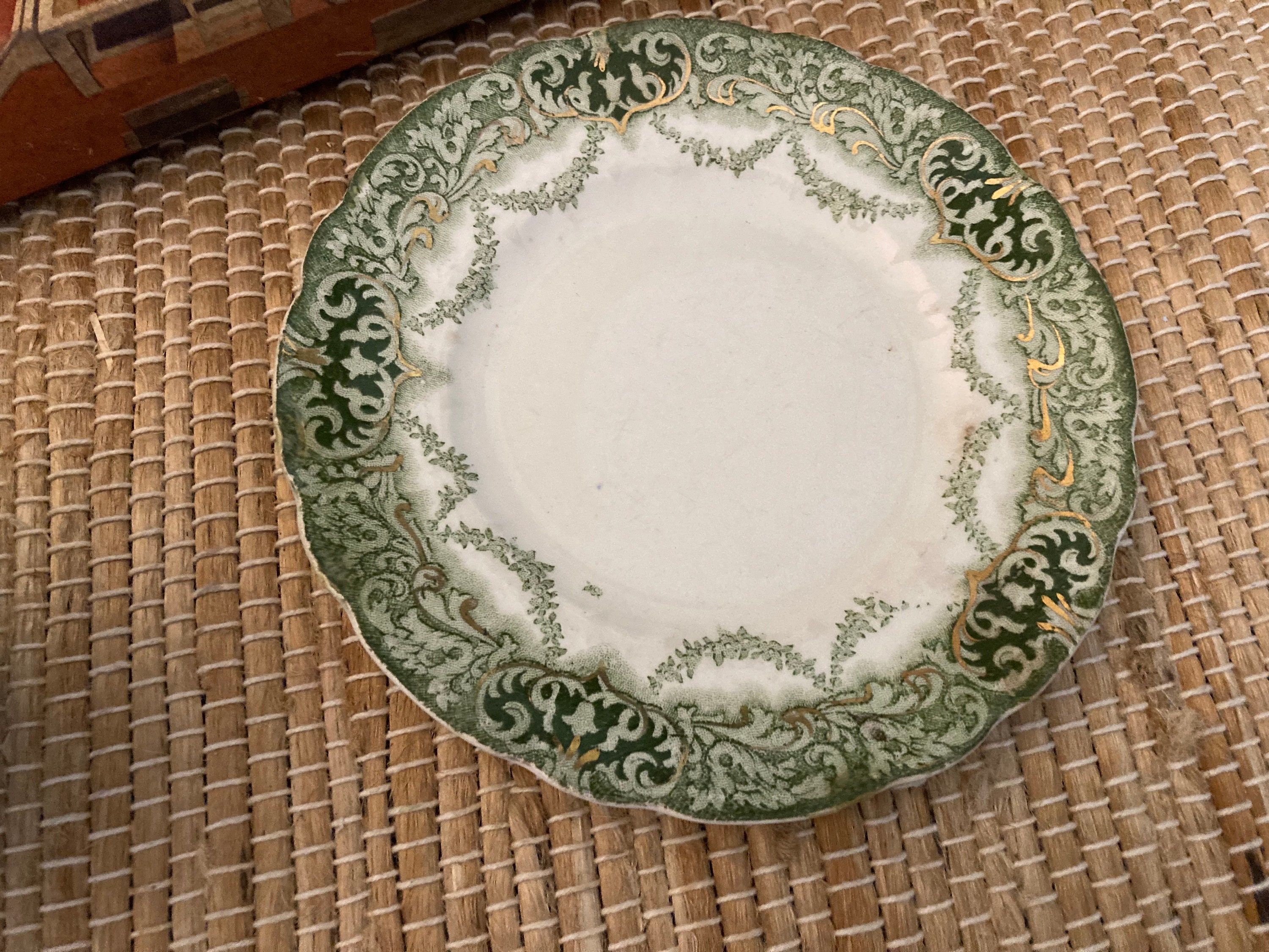 Vintage Meakin Pitcher Liner, England Alfred Meakin, Green Gold ...