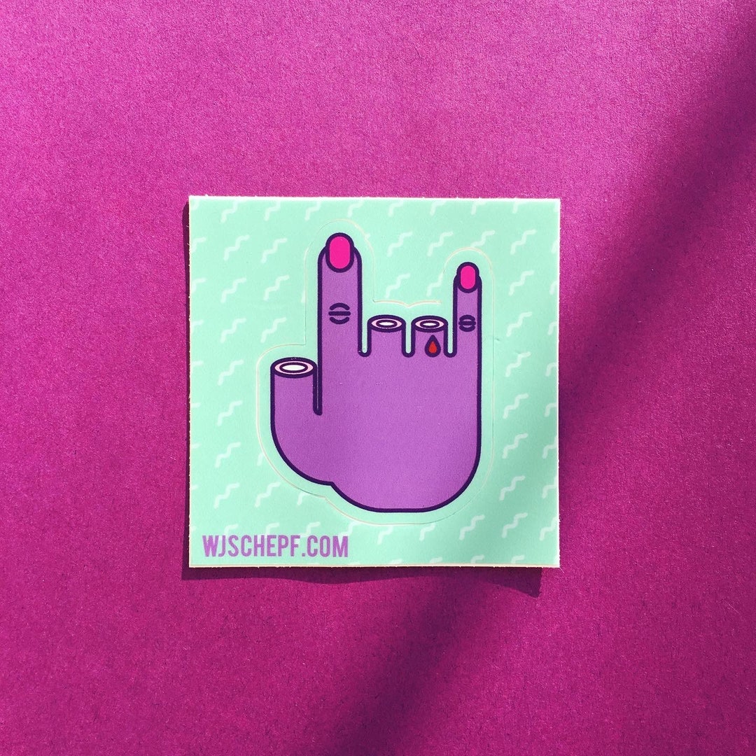 Rock on Horns Hand Die-cut Sticker - Etsy