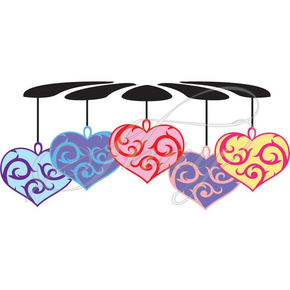 Hanging Hearts SVG Cut File for Silhouette and Other Cutting - Etsy