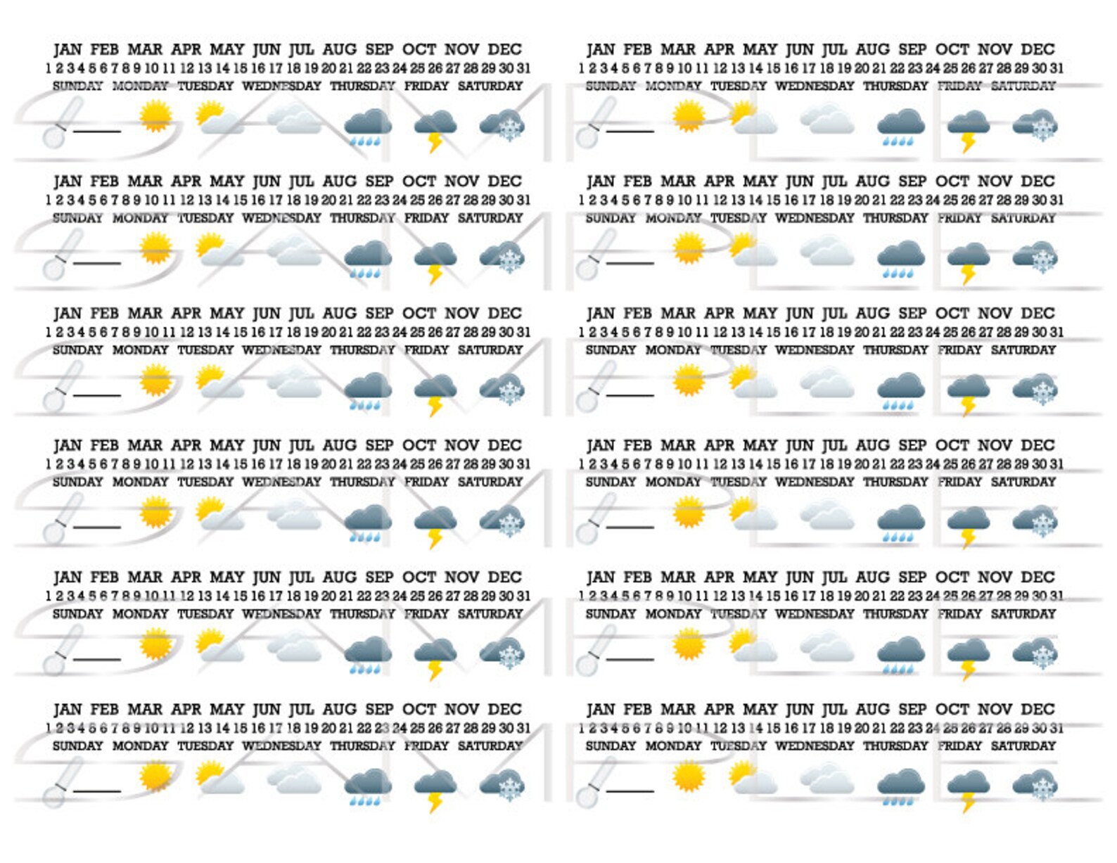 Printable Calendars and Notes for Planners and Journals - Etsy