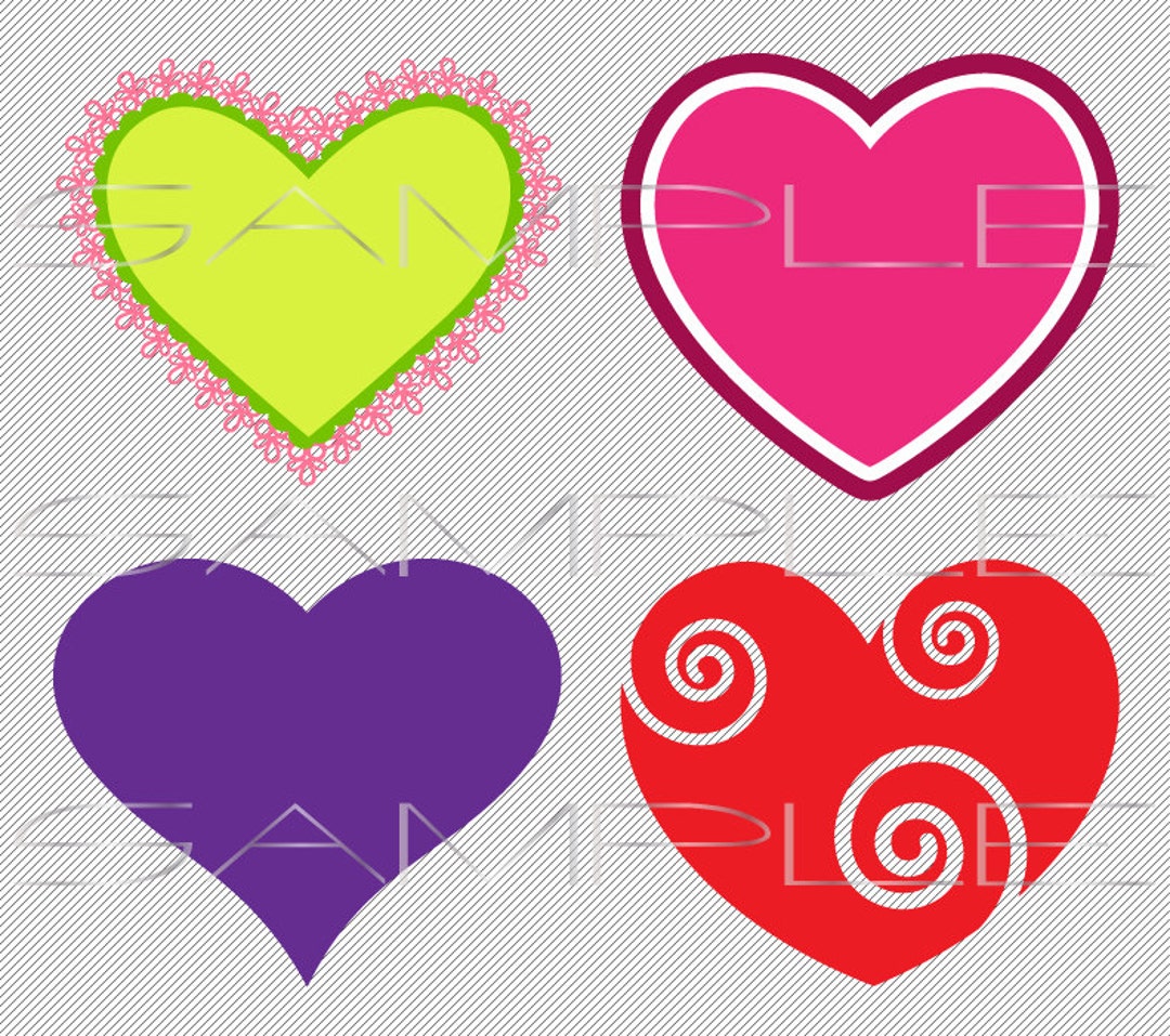 A Variety of Hearts - Set 2 - Printable PDF and SVG Cut File - Etsy