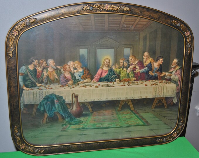 Vintage Last Supper Brunozetti Print Original Frame Etsy