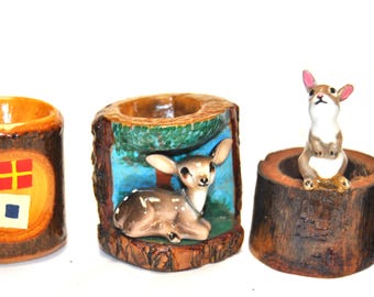 Hand-carved Wood Animal Unique Boy Scout Bolos Slides for Neckerchief ...