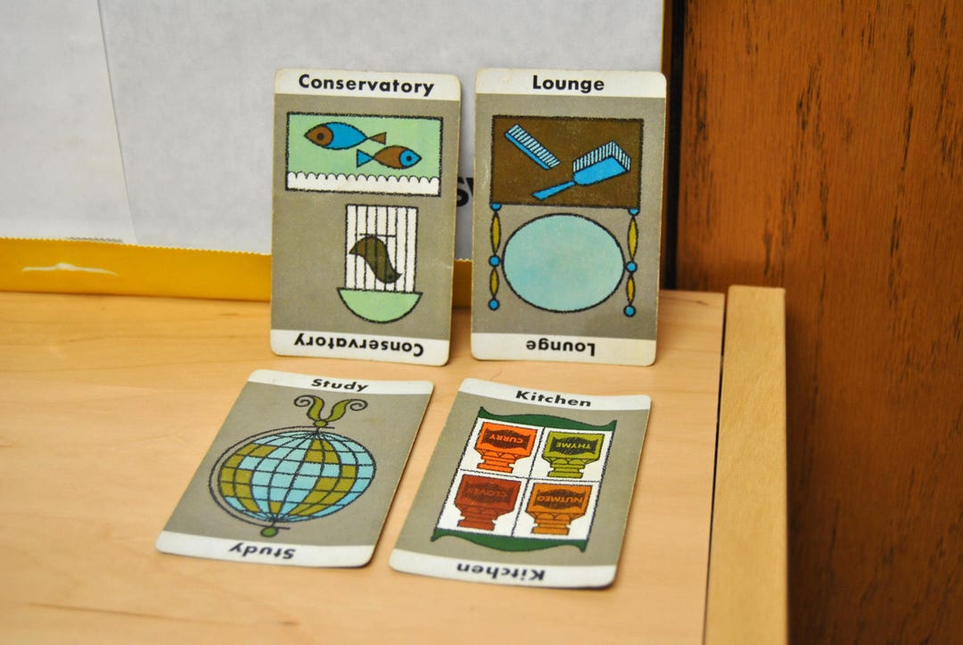 Clue Game Cards Original Game Room Cards 1963 Vintage Abggoodstuff - Etsy
