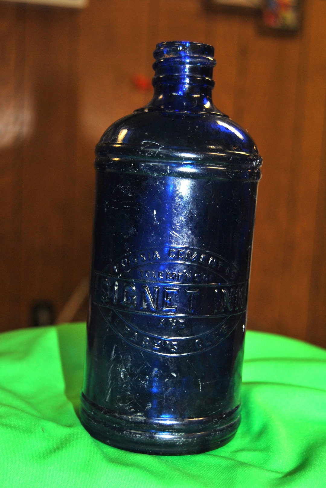 Antique Cobalt Blue Signet Ink Bottle - Etsy