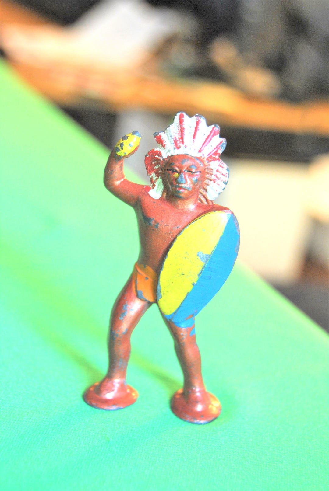 Barclay Cast Lead Pod Foot Indian With Shield B251 Vintage - Etsy