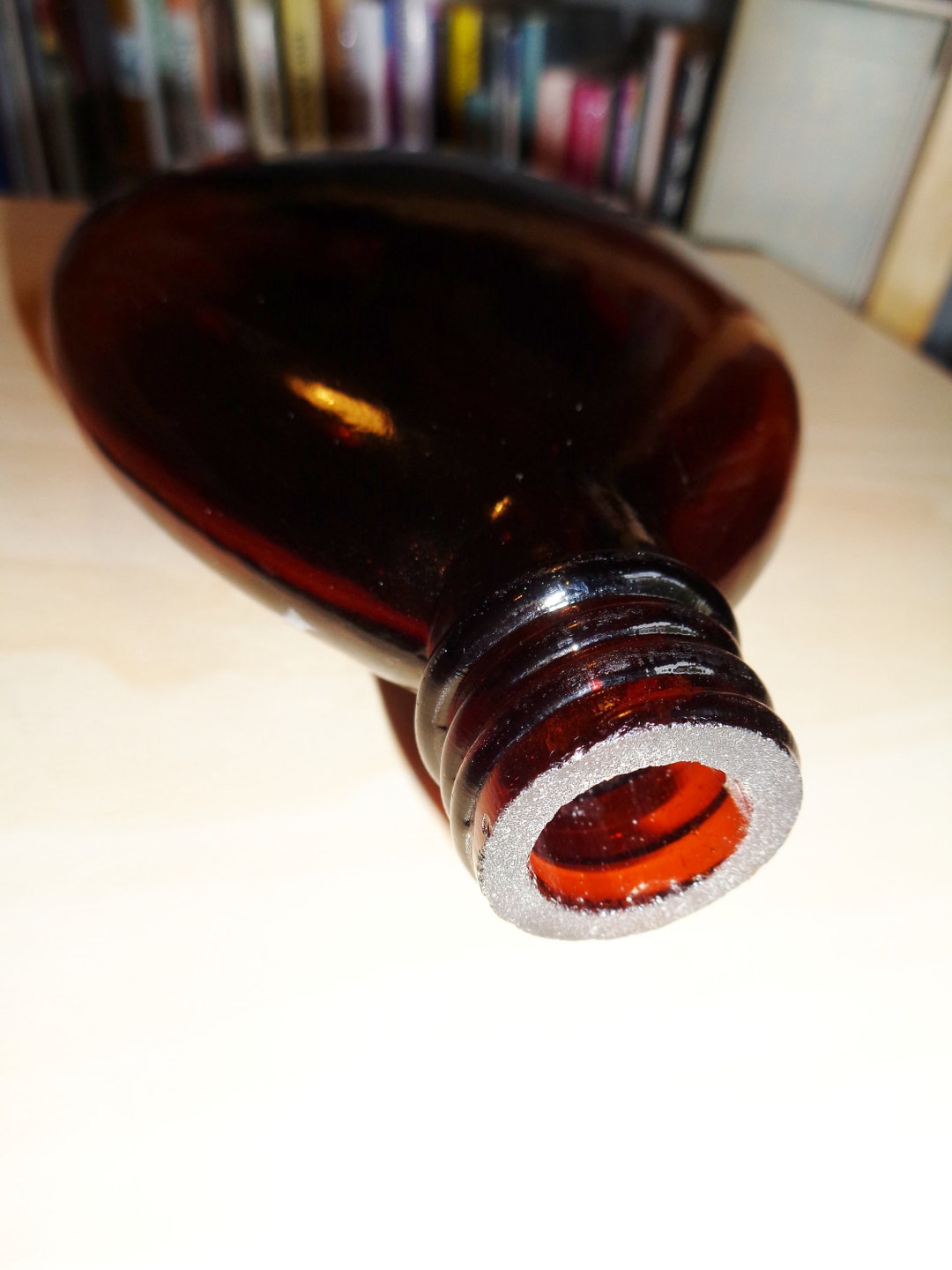 Antique Brown Glass Pocket Flask - Etsy