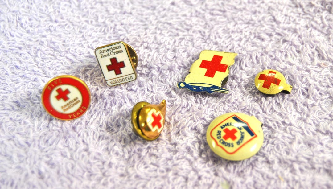 Red Cross Pins Vintage Collection Abggoodstuff - Etsy