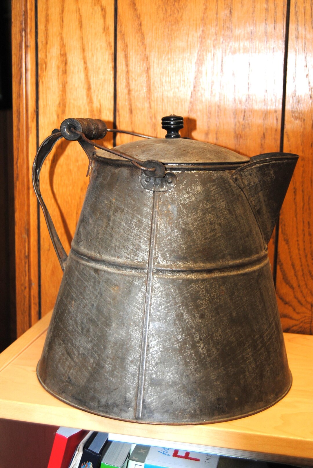 Vintage Tin and Copper Large Coffee Water Pot - Etsy