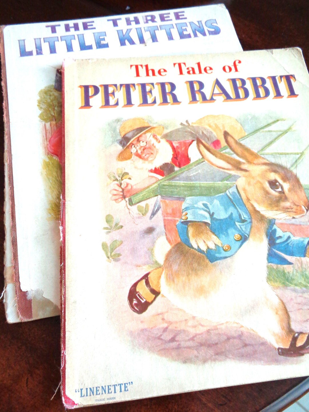 Peter Rabbit Three Little Kittens LINENETTE Books Vintage Abggoodstuff ...