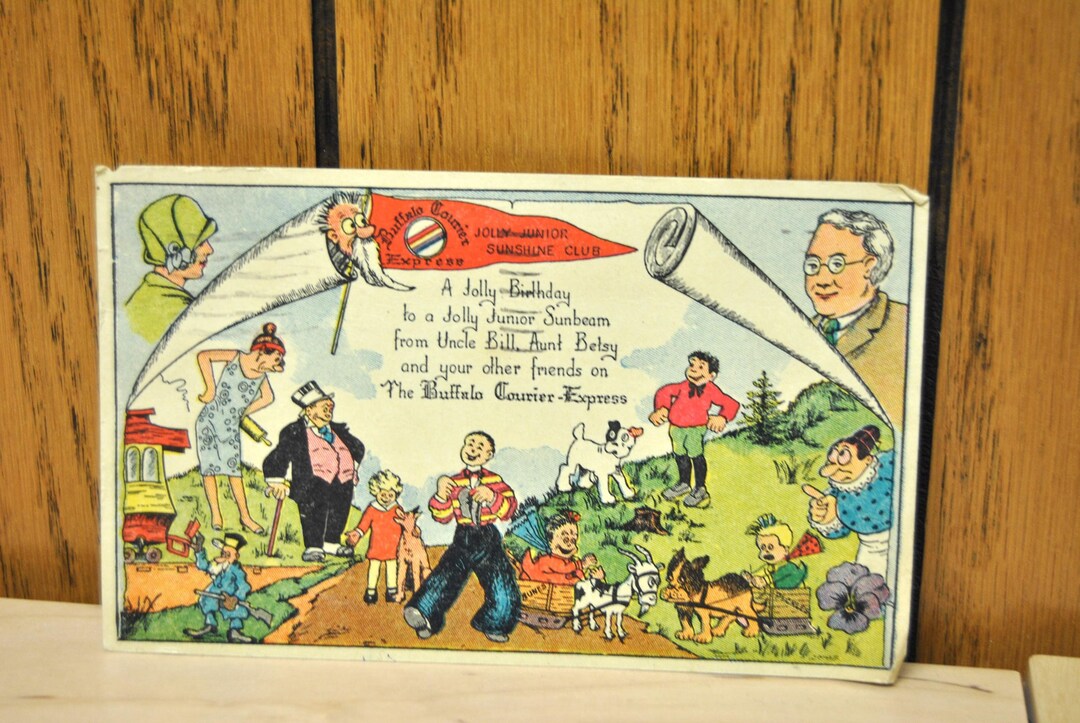 Buffalo Courier Comic Strip Birthday Postcard 1933 Vintage Abggoodstuff ...