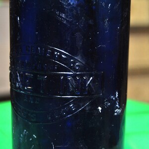 Antique Cobalt Blue Signet Ink Bottle - Etsy