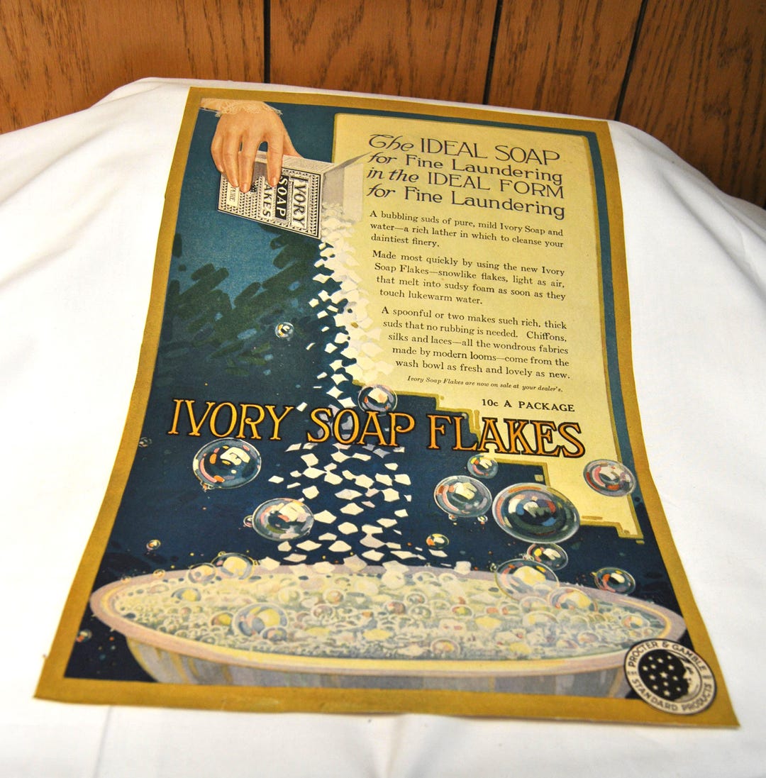 Ivory Soap Flakes Advertisement 1920s Antique Abggoodstuff - Etsy