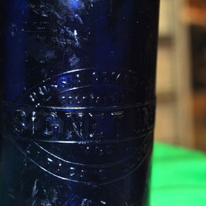 Antique Cobalt Blue Signet Ink Bottle - Etsy