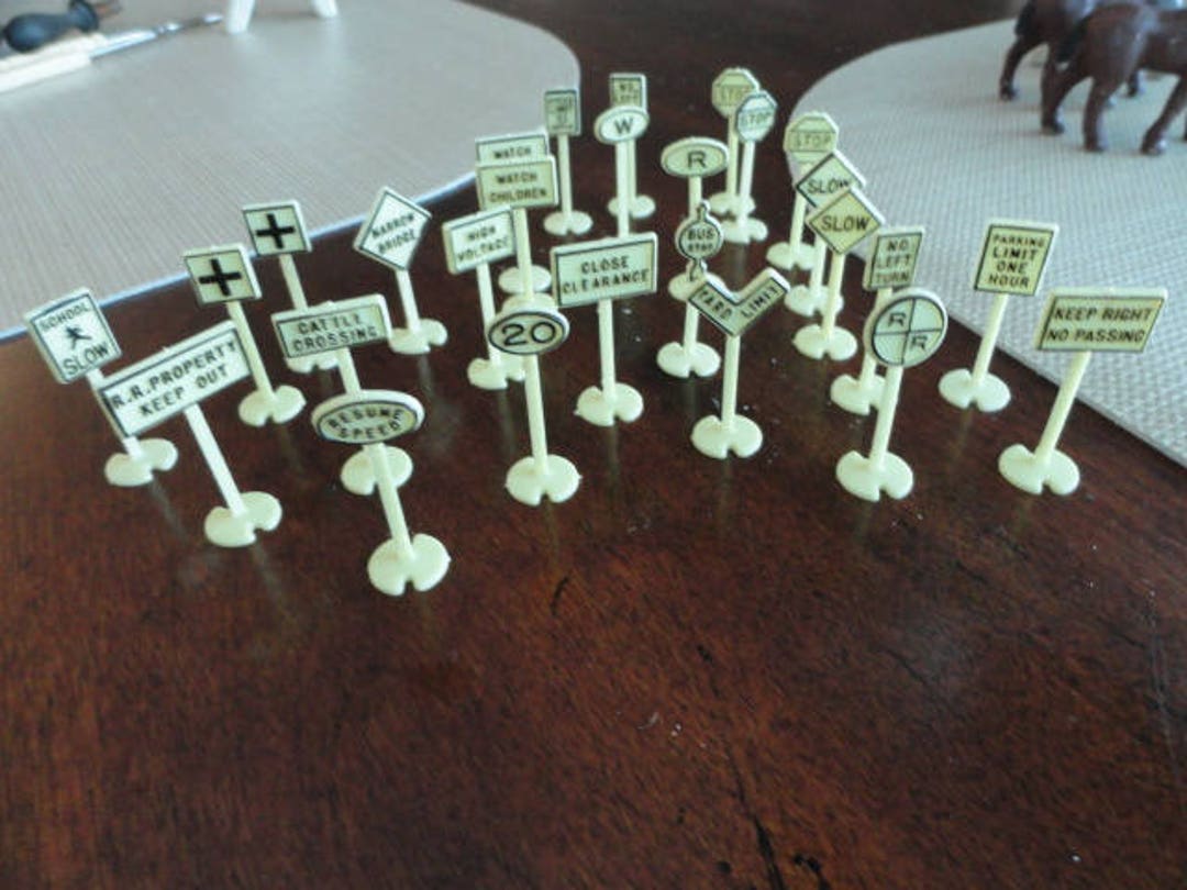 Vintage Micro Railroad and Road Signs 1 1/4 High - Etsy