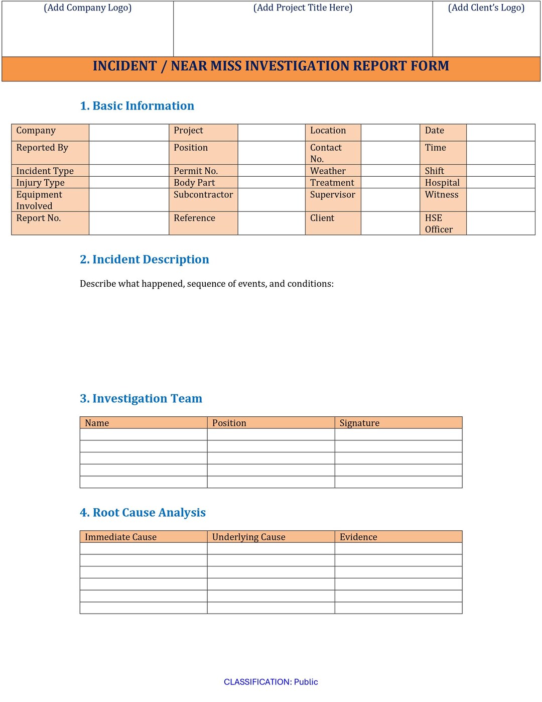 Incident Report Template Pack | Safety Investigation Forms (word ...