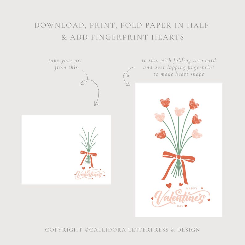 Valentine Fingerprint Craft, Printable Card | Card From Kid for Parents ...