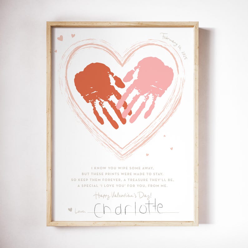 Valentine Handprint Craft, Printable | Gift for Parents, Grandma, Mom ...
