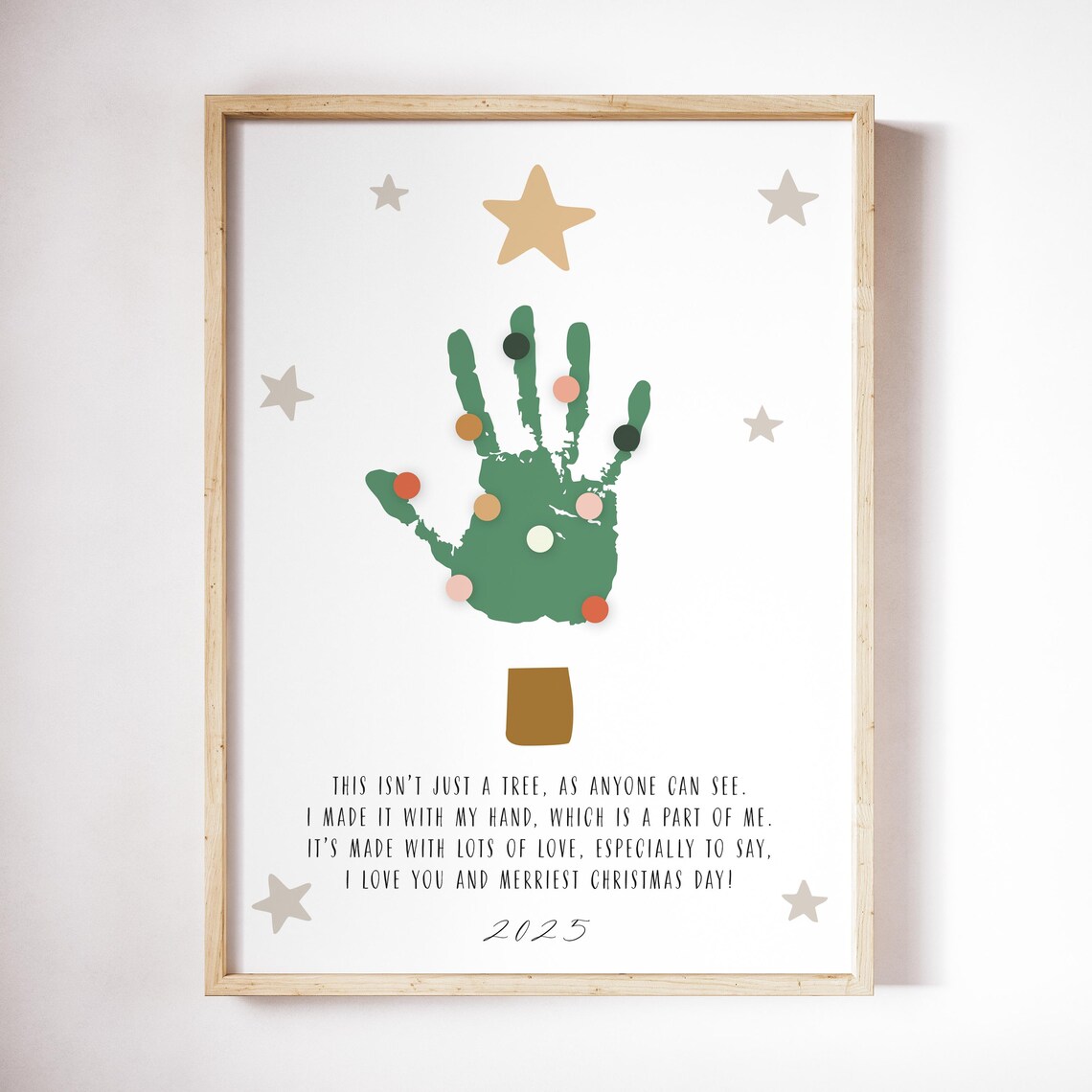 Christmas Tree Handprint Craft, Printable | Gift for Parents, Grandma ...