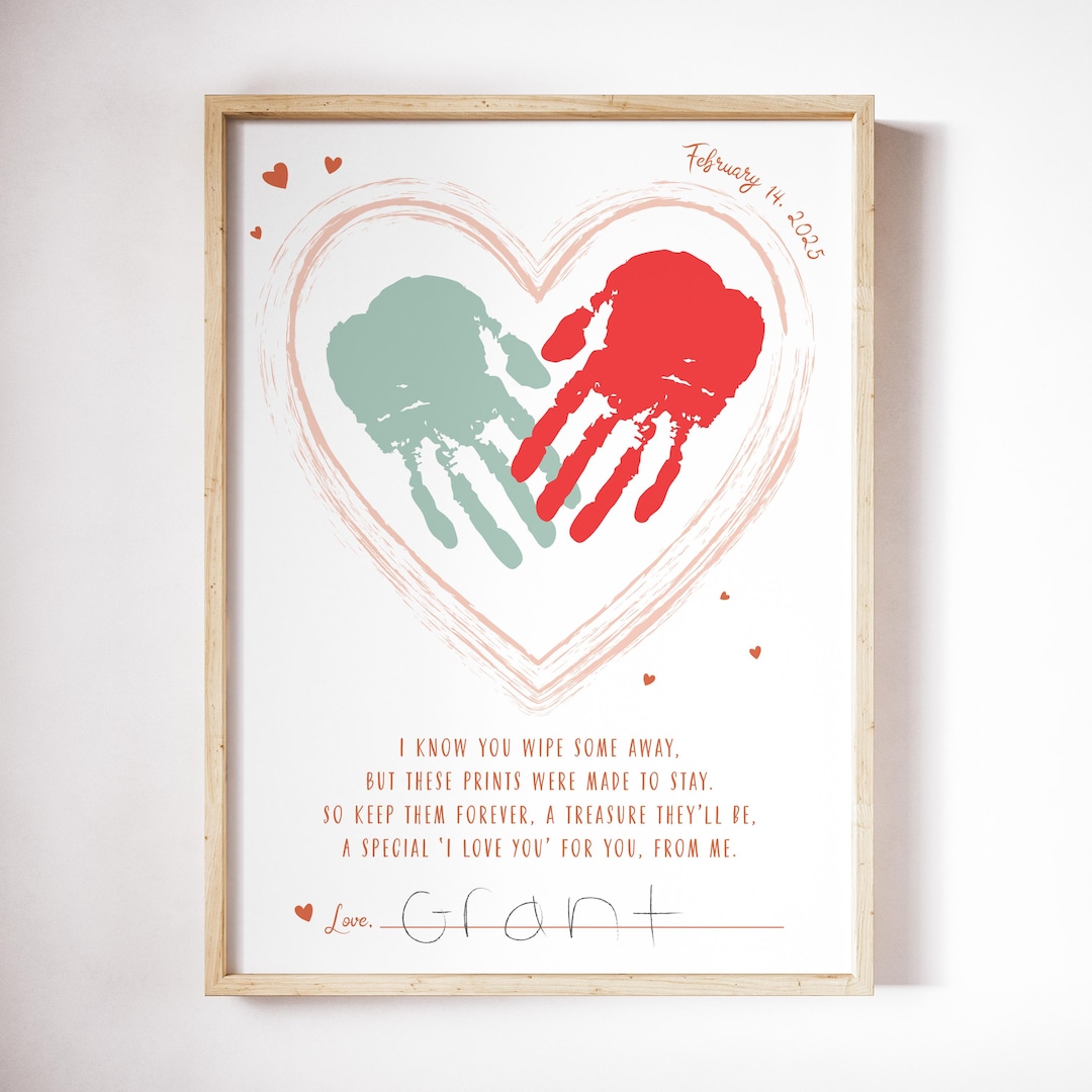 Valentine Handprint Craft, Printable | Gift for Parents, Grandma, Mom ...