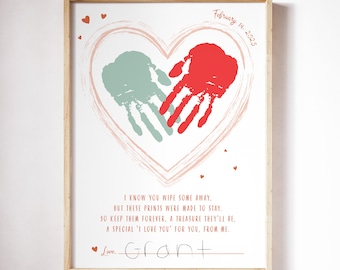 Valentine Handprint Craft, Printable | Gift for Parents, Grandma, Mom ...