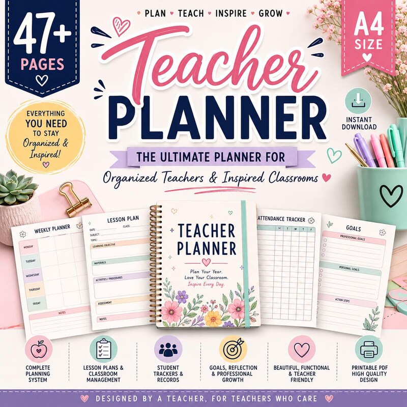 26/27 Teacher Planner - Etsy UK