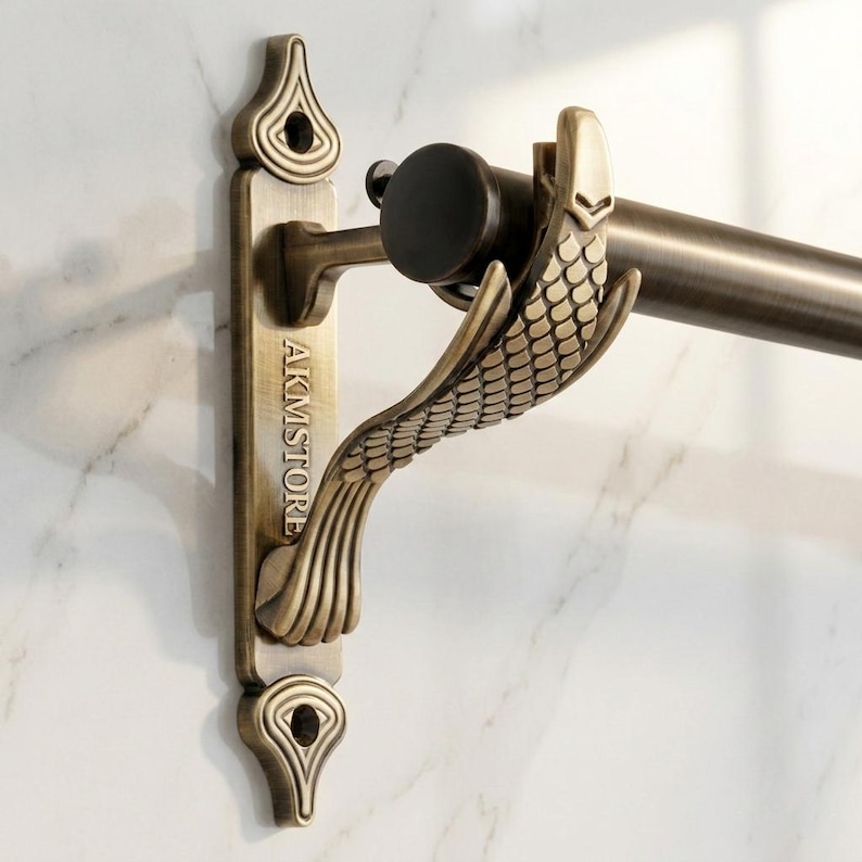 Antique Wing Curtain Rod Bracket | Heavy Duty Drapery Holder - Etsy UK