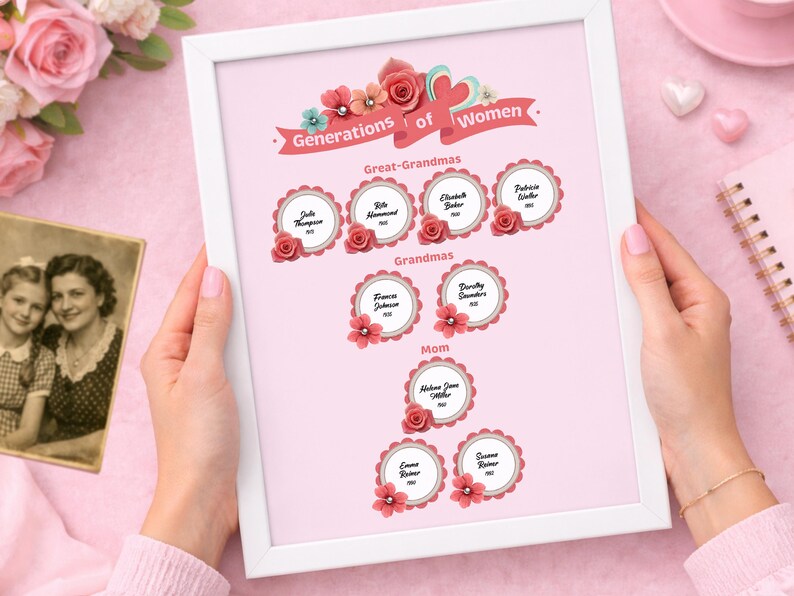 Maternal Line Printable Family Tree Template | Female Lineage Chart ...