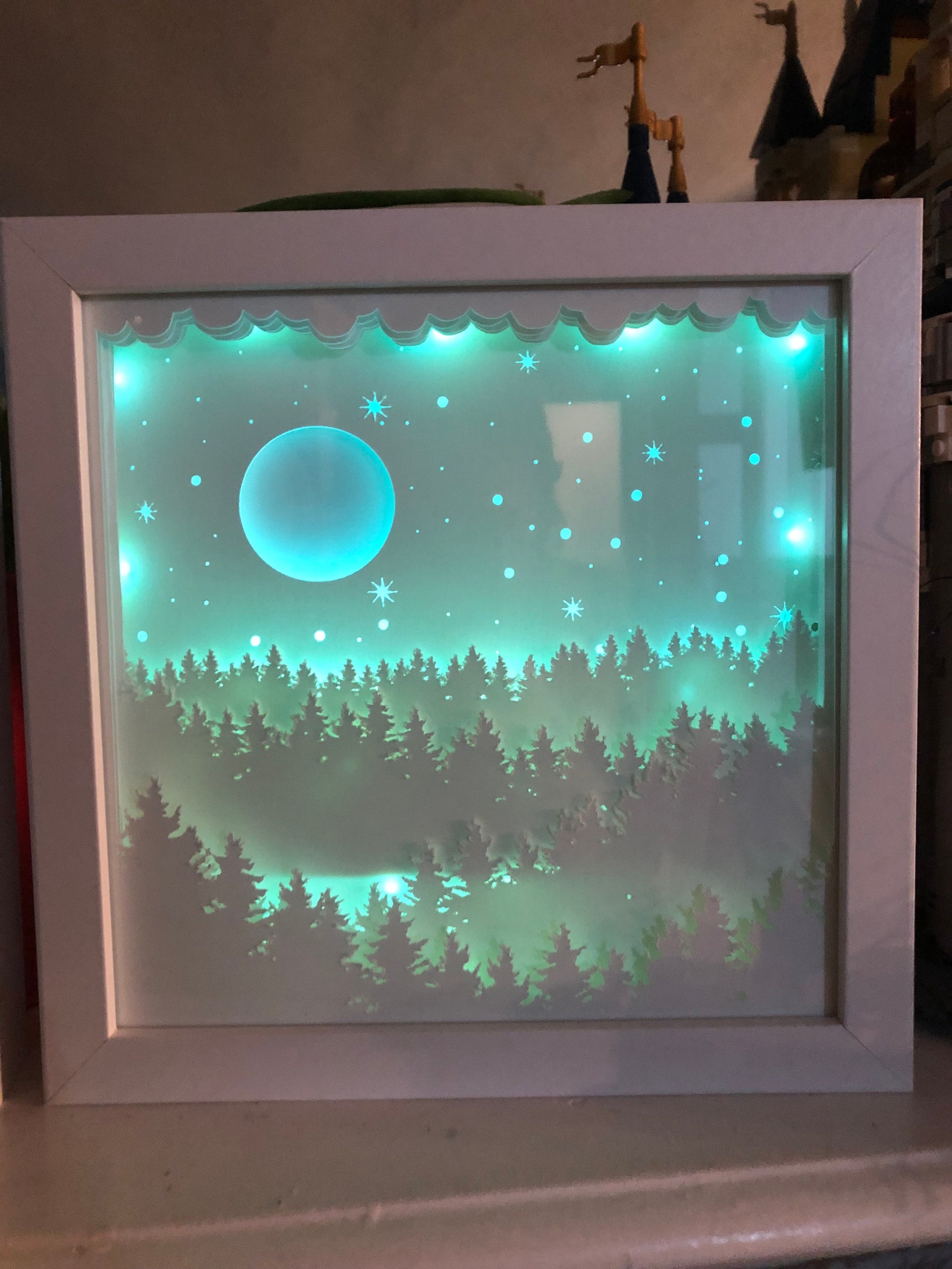 Shadow Box Tree and Moon Landscape With Hidden Lake Digital File - Etsy
