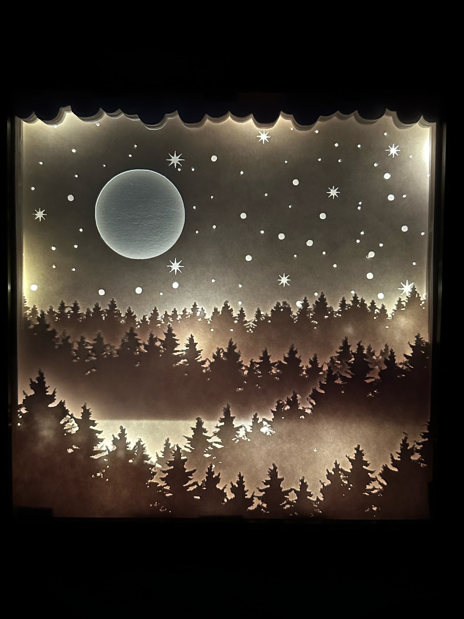 Shadow Box Tree and Moon Landscape With Hidden Lake Digital File - Etsy