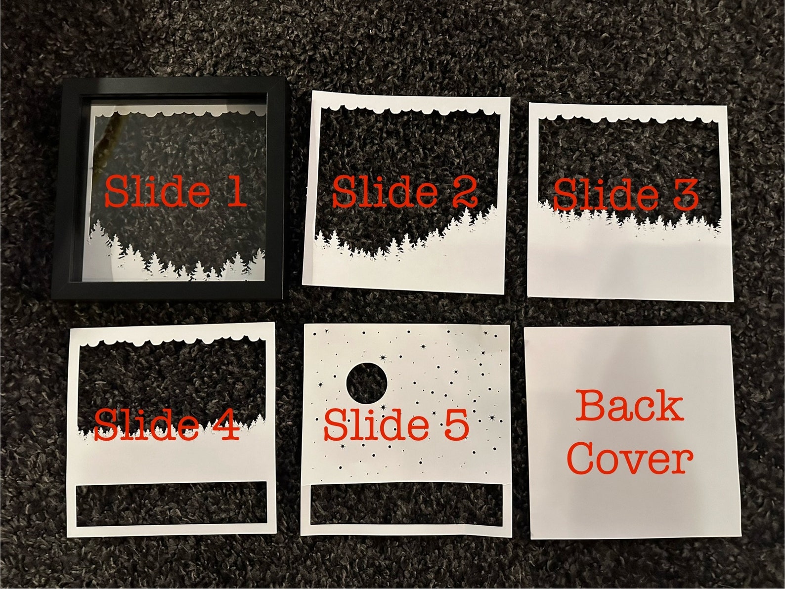 Shadow Box Tree and Moon Landscape With Hidden Lake Digital File - Etsy