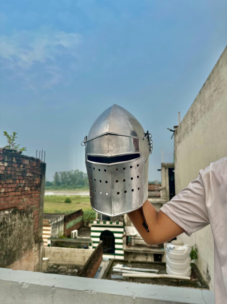 Medieval Bascinet Helmet - Klappvisor Knight Armor - Authentic LARP ...