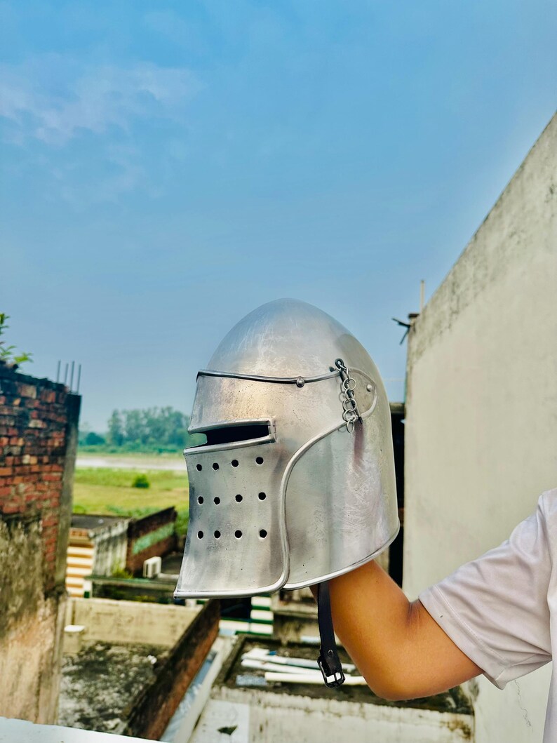 Medieval Bascinet Helmet - Klappvisor Knight Armor - Authentic LARP ...