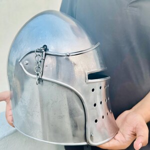 Medieval Bascinet Helmet - Klappvisor Knight Armor - Authentic LARP ...